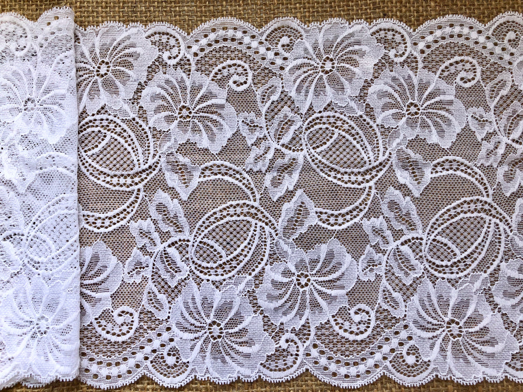 Soft White Stretch French Lace 18 cm 7