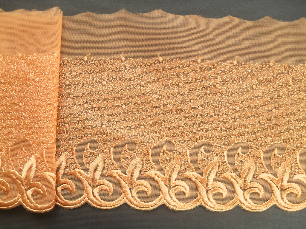 Buy Gold Lace Embroidered Voile 13 cm/5" www.thelaceco.co.uk – The Lace Co.