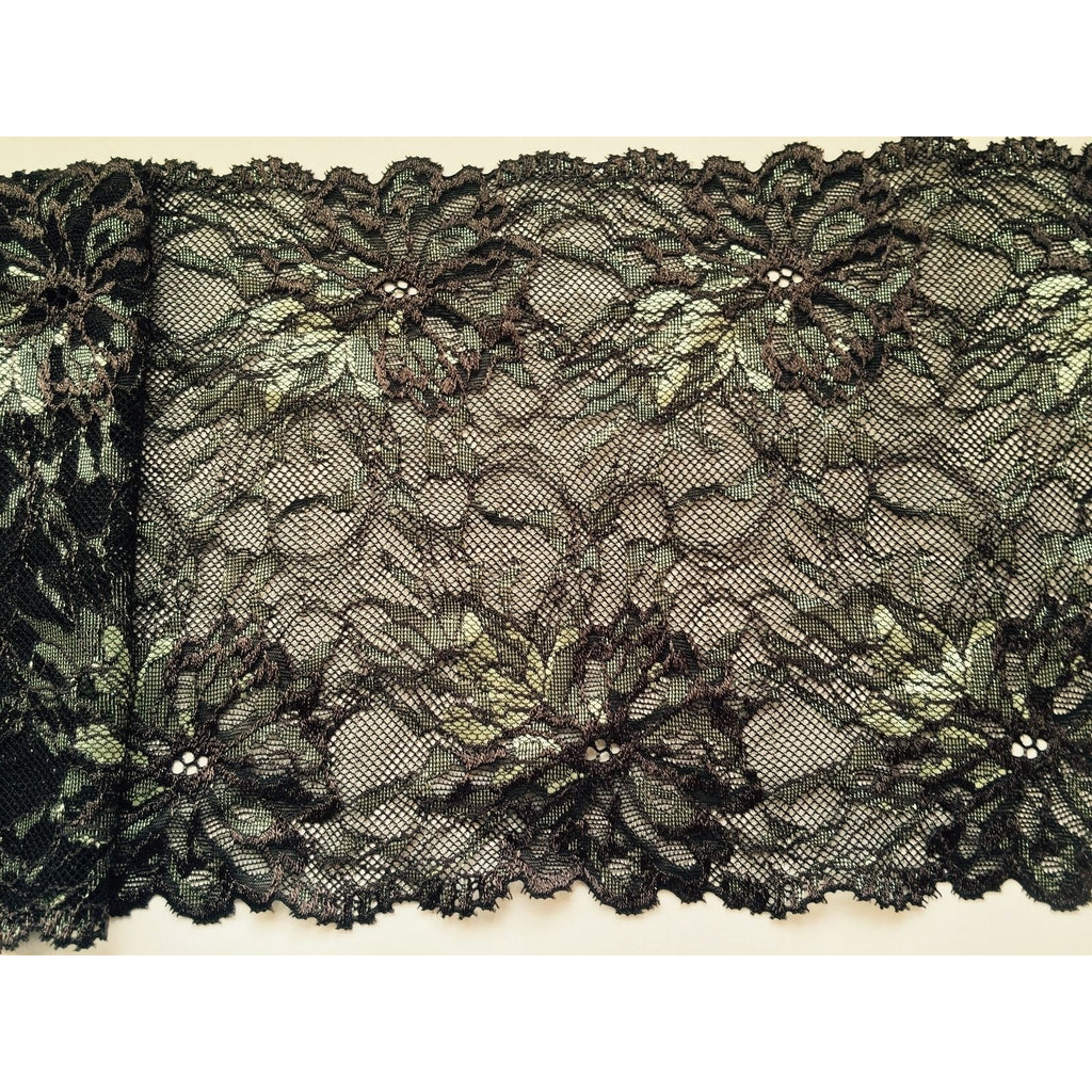 Brown/Olive Green Lace Stretch 7"/16 cm Craft Lingerie – The Lace Co.